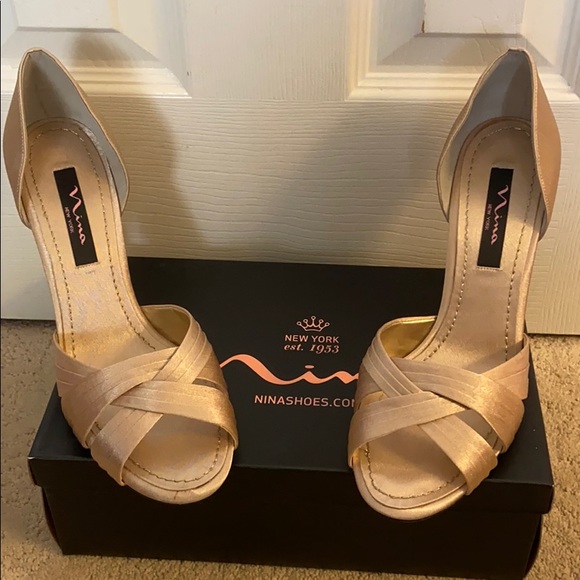 Nina | Shoes | Nina Gold Satin Pumps | Poshmark